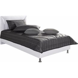 Polsterbett, wei&szlig;, B:130cm L:210cm, Bezug Bett: Microfaser (100% Polyester);Bonnell-Federkernmatratze: Mischgewebe (51% Polyprophlen, 39% Polyester, 10% Baumwolle);Kaltschaummatratze: Frottee (100% Polyester), Bezug abnehm- und waschbar bis 60C, Westfalia Schlafkomfort, Betten, Polsterbett, in diversen Ausf&uuml;hrungen