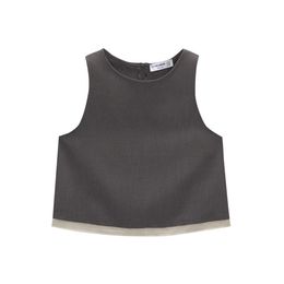 Pull&Bear Pull&bear Top Damen Gr&ouml;&szlig;e L dunkelgrau / naturwei&szlig;