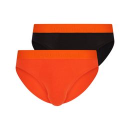 Slip Bruno Banani "Flowing", Herren, Gr. XXXL, schwarz (karotte, schwarz), Obermaterial: 93% Baumwolle, 7% Elasthan, unifarben mit Farbeinsatz, eng, Unterhosen, mit Logobund