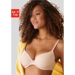 Schalen-BH Lascana "Ela - perfect basic", Damen, Gr. 70, Cup D, braun (toffee), Microtouch, Obermaterial: 82% Polyamid (TACTEL), 18% Elasthan (LYCRA), BHs, mit Bügel aus seidiger Microfaser