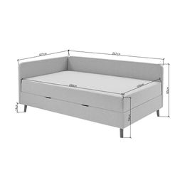 H&ouml;ffner Polsterliege mit Bettkasten Carlotta beige Ma&szlig;e (cm): B: 130 H: 84 &raquo; H&ouml;ffner