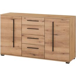 Inosign Sideboard »Cantara, moderner Schrank, Kommode in Eiche Evoke oder weiß« schwarze Stangengriffe, ausreichend Stauraum, vielseitig einsetzbar...
