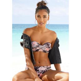 Buffalo Bügel-Bandeau-Bikini im Mustermix braun-apricot 34 - Cup C Cup C 34 „Bedruckt – jedes Teil ein Unikat“