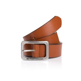 Tom Tailor Ledergürtel »TTEVE« 4 cm breiter Damen Ledergürtel, kalssiches Must-Have cognac