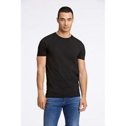LINDBERGH T-Shirt mir Stretch und Rundhalsausschnitt black M M Tolles Basic-Shirt von LINDBERGH