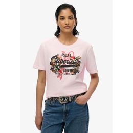 Superdry Kurzarmshirt »VL TOKYO RELAXED TEE« Rose Pink Slub M M Cooles Shirt von Superdry