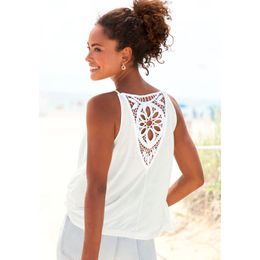 Vivance Tr&auml;gertop mit Spitzeneinsatz am R&uuml;cken, luftiges Sommertop aus Jersey creme 36/38 36/38 Sommerliche Spaghettitr&auml;ger
