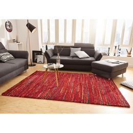 Hanse Home Hochflor-Teppich »Chic« rechteckig 30 mm Höhe Shaggy, Weich, Flauschig, Flokati, Meliert, Wohnzimmer, Schlafzimmer rot Obermaterial:...