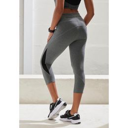 Vivance ACTIVE Caprileggings Sportleggings mit breitem Komfortbund grau meliert XS (32/34) - N-Gr N-Gr XS (32/34) Funktionscapri mit Kontrasteinsatz