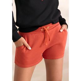 Lascana Sweatshorts Lounge-/Relaxshorts mit Bindeband, Loungewear rotbraun 36/38 - N-Gr N-Gr 36/38 Kurze Jogginghose