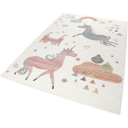 Esprit Kinderteppich »Sunny Unicorn ESP-21974« rechteckig 13 mm Höhe Einhorn, Schloss, Motiv, Kurzflor naturfarben Obermaterial: 100% Polypropylen...
