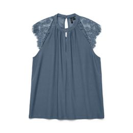 Véro Moda VERO MODA Spitzentop »VMMILLA SL LACE TEE« China Blue S S Elegantes Top mit Spitze von VERO MODA