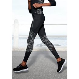 active by Lascana LASCANA ACTIVE Funktionsleggings mit reflektierenden Print schwarz M (40/42) - N-Gr N-Gr M (40/42) Laufleggings mit Reflektierenden Print