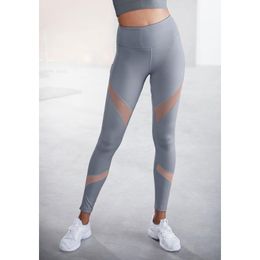 active by Lascana LASCANA ACTIVE Funktionsleggings mit kleiner Raffung, Loungewear blau grau S (36/38) - N-Gr N-Gr S (36/38) Atmungsaktive Funktionsleggings