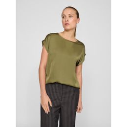 Vila Damen Kurzarmshirt &raquo;VIELLETTE S/S SATIN TOP - NOOS&laquo; Satin Optik gr&uuml;n 40