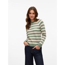 Véro Moda VERO MODA Rundhalspullover »VMDOFFY LS O-NECK BLOUSE GA NOOS« Laurel Wreath Stripes:BIRCH S S Kuscheliger Basic Pullover von VERO MODA