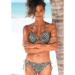 Lascana Push-Up-Bikini-Top »Clara«, mit geknotetem Top schwarz-creme 32 - Cup A Cup A 32 Im modischen Design