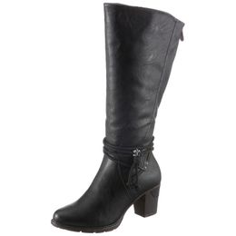 Rieker Stiefel, Langschaftstiefel, mit Zierbänder, XL-Schaft schwarz 41 41 Mit variablen XL-Schaft
