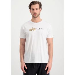 Alpha Industries Kurzarmshirt »Alpha Label T« white M M Regular Fit Passform: umspielt den Körper locker und komfortabel