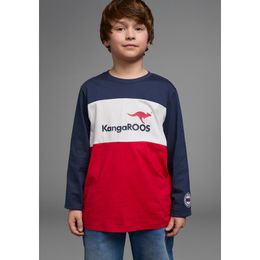 Kangaroos Jungen Kangaroos Langarmshirt &raquo;Im tollem Colorblocking-Design&laquo; Langarm, Basic-Passform, mit auff&auml;lligem Druck bunt 176/182