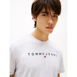 Tommy Jeans Damen T-Shirt &raquo;TJM REG LINEAR LOGO TEE EXT&laquo; silber M