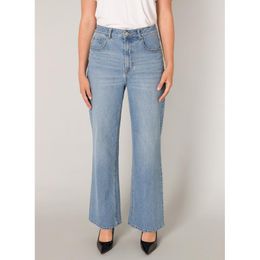 Base Level Damen Weite Jeans &raquo;Amy&laquo; mit Waschung blau 38, L&auml;nge 32