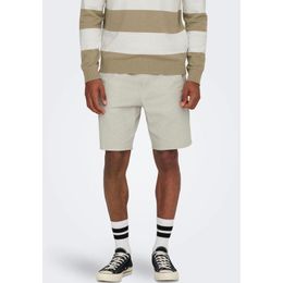Only & Sons ONLY & SONS Shorts »ONSLINUS 0007 COT LIN SHORTS NOOS« Silver Lining XXL - N-Gr N-Gr XXL Shorts von Only & Sons