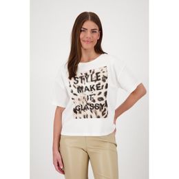 monari T-Shirt »Shirt Leo + Schrift« Mit Rundhalsausschnitt off-white 34 34 T-Shirt von monari