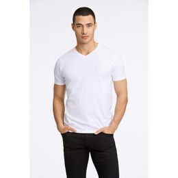 LINDBERGH T-Shirt mit V-Ausschnitt white M M Basic-T-Shirt für Herren von LINDBERGH