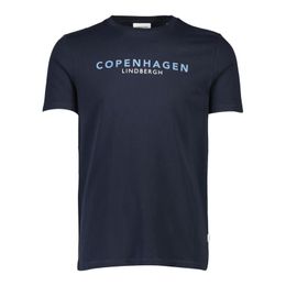 LINDBERGH Damen LINDBERGH T-Shirt mit Logo und Rundhalsausschnitt blau S