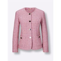 CREATION L PREMIUM Witt Damen Boucl&eacute;-Blazer mit 30% Wolle, ros&eacute;, Gr&ouml;&szlig;e 48