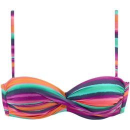 Lascana Damen Bandeau-Bikini-Top, bunt-gestreift, Gr&ouml;&szlig;e 40C
