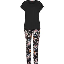 s.Oliver Damen Pyjama, schwarz, Gr&ouml;&szlig;e 40/42