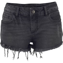 Buffalo Damen Jeanshotpants, schwarz-washed, Gr&ouml;&szlig;e 36