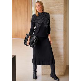 Strickpullover Heine "Pullover", Damen, Gr. 34, schwarz, 80% Viskose, 20% Polyamid, unifarben, Pullover