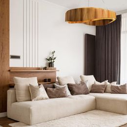 Elstead Lighting Horizon Pendelleuchte, LED rund, QN-HORIZON-RING-LED-80-TEAK,