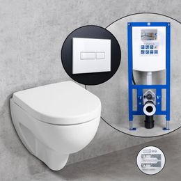 Geberit Renova Plan Compact Komplett-SET Wand-WC mit neeos Vorwandelement,, 203245000+16601WH#SET,