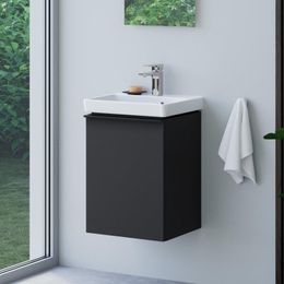 evineo ineo4 Unterschrank B: 43 cm, 1 T&uuml;r links, mit Griff, f&uuml;r Villeroy & Boch Avento Handwaschbecken,, BE0802BM,