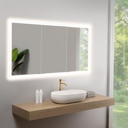 rivea Dia Einbau-Spiegelschrank B: 160 cm mit 3 T&uuml;ren, mit umlaufender Beleuchtung, BR0541MI+BN0480MI,