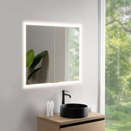 rivea Dia Einbau-Spiegelschrank B: 80 cm mit 2 T&uuml;ren, mit umlaufender Beleuchtung, BR0537MI+BN0477MI,
