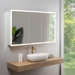 rivea Dia Spiegelschrank B: 140 cm mit 3 T&uuml;ren, mit umlaufender Beleuchtung, BR0540MI,