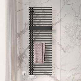 Kermi Credo Half round-E Badheizk&ouml;rper, rein elektrischer Betrieb, E1E1A180060xIxK#onyx/onyx,