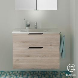 Burgbad Eqio Mineralguss-Waschtisch mit Unterschrank, 2 Auszüge, SEYU082F2632C0001G0200,