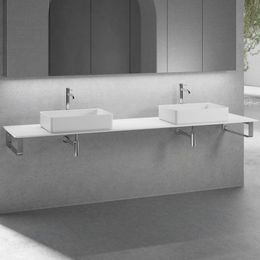 neoro n50 Slim-Konsolenplatte B: 240 cm mit 2 Waschtischen B: 58 cm wei&szlig; matt,, 2#BN0065WM+BN0407WH+BN0509WM+2#BN000003+3#BN000001,
