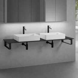neoro n50 Slim-Konsolenplatte B: 180 cm mit 2 Waschtischen B: 58 cm wei&szlig; matt,, 2#BN0065WM+BN0409BM+BN0506BM+2#BN000005+2#BN000002,