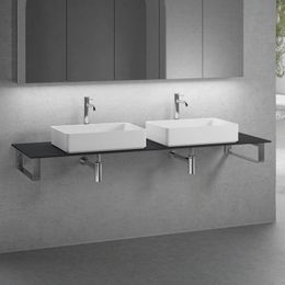 neoro n50 Slim-Konsolenplatte B: 180 cm mit 2 Waschtischen B: 58 cm wei&szlig; matt,, 2#BN0065WM+BN0409BM+BN0506BM+2#BN000003+2#BN000002,