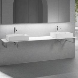 neoro n50 Slim-Konsolenplatte B: 220 cm mit 2 Waschtischen B: 58 cm wei&szlig; matt,, 2#BN0065WM+BN0415WH+BN0508WM+2#BN000003+3#BN000001,