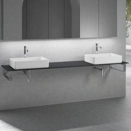 neoro n50 Slim-Konsolenplatte B: 220 cm mit 2 Waschtischen B: 58 cm wei&szlig; matt,, 2#BN0065WM+BN0415BM+BN0508BM+2#BN000003+3#BN000002,