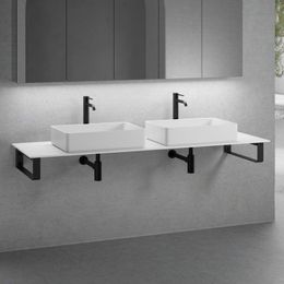 neoro n50 Slim-Konsolenplatte B: 180 cm mit 2 Waschtischen B: 58 cm wei&szlig; matt,, 2#BN0065WM+BN0409WM+BN0506WM+2#BN000005+2#BN000002,
