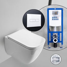 Scarabeo Teorema 2.0 Komplett-SET Wand-WC mit neeos Vorwandelement,, 5126CLBK+16601WH#SET,